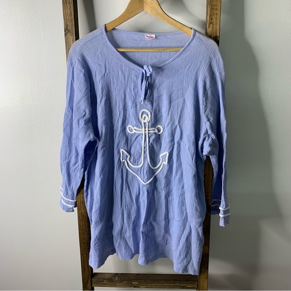 SunBay | Tops | Sunbay Blue Tunic With Anchor Design | Poshmark